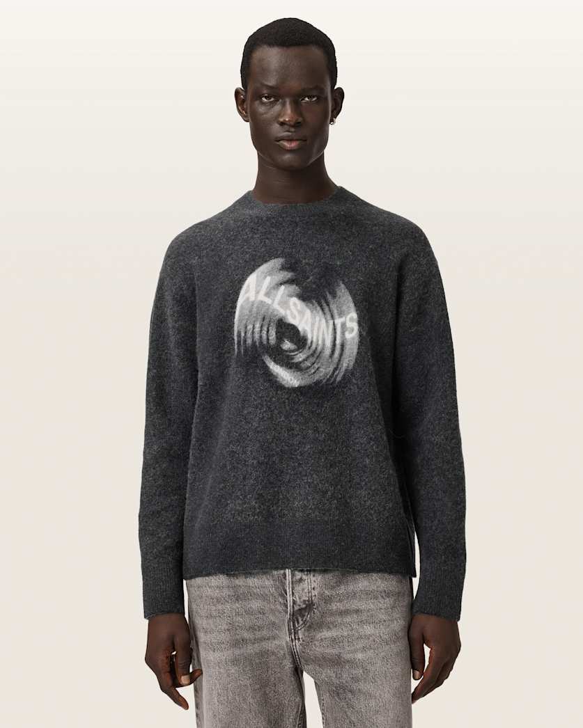 Spinnin Alpaca Wool Blend Jumper Washed Black | ALLSAINTS